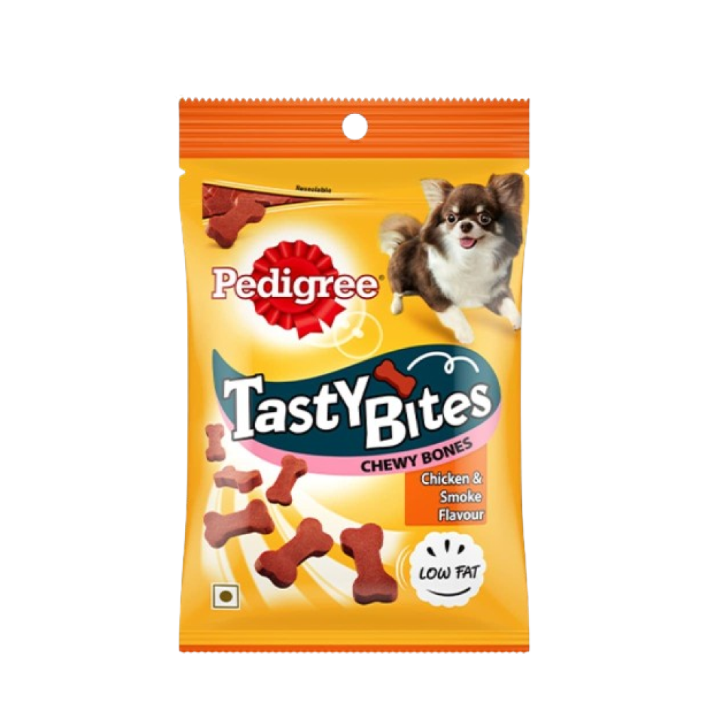 Buy Pedigree Tasty Bites Chewy Bones Low Fat Dog Treats Chicken & Smoke ...